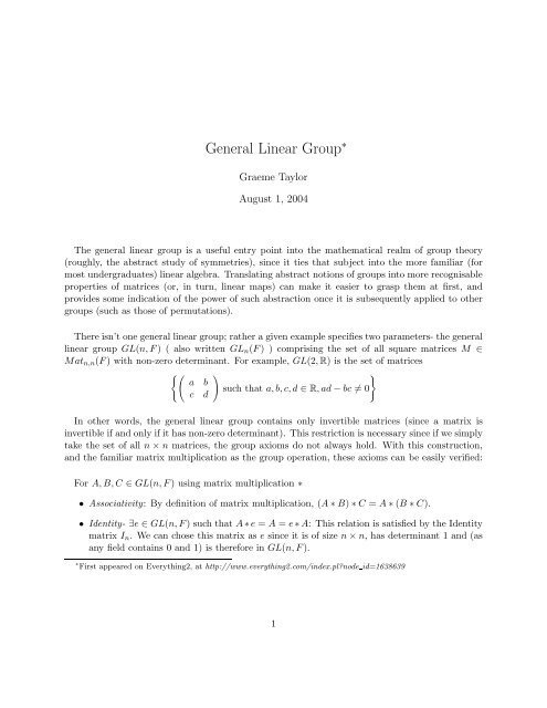 General Linear Group
