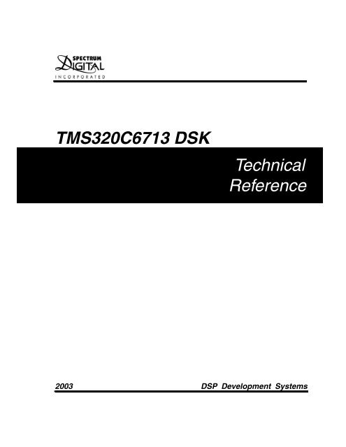 TMS320C6713 DSK Technical Reference
