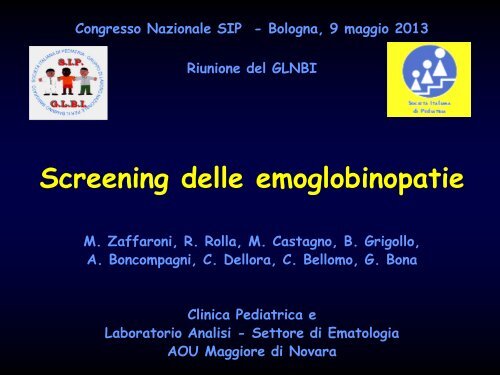 Screening delle emoglobinopatie