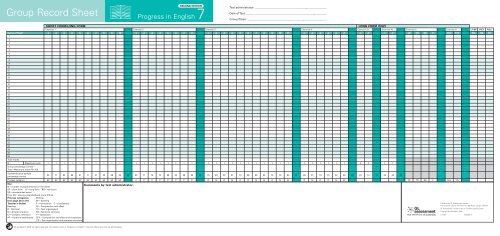 Progress in English 7 GRS - GL Assessment