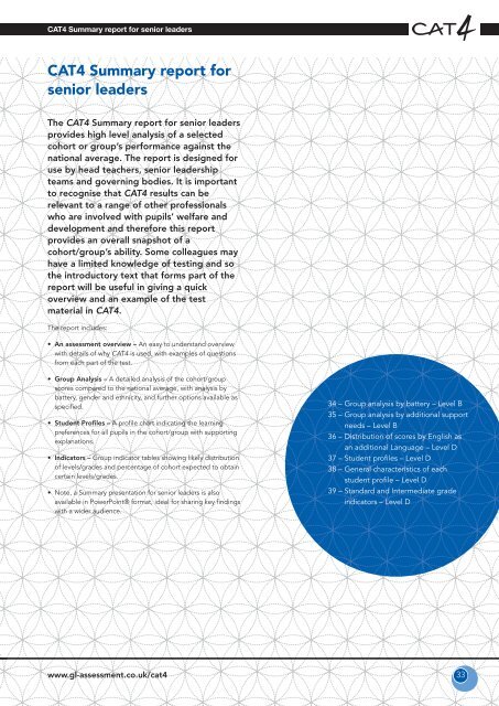 CAT4 Individual report fo