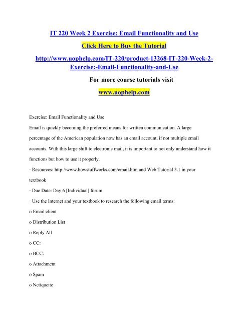 IT 220 Week 2 Exercise