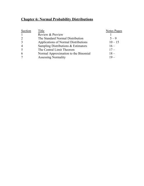 Chapter 6 Normal Probability Distributions