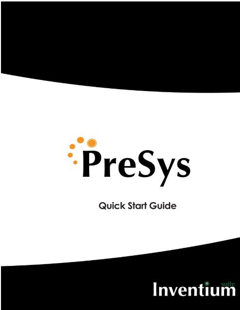 PreSys Quick Start Guide