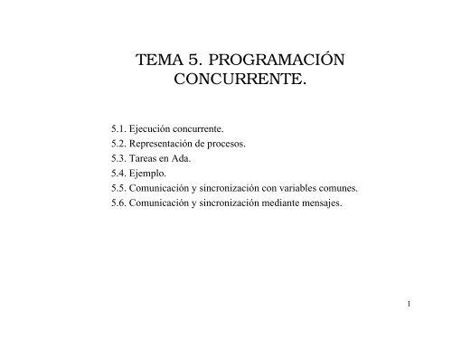 TEMA 5 PROGRAMACIÓN CONCURRENTE