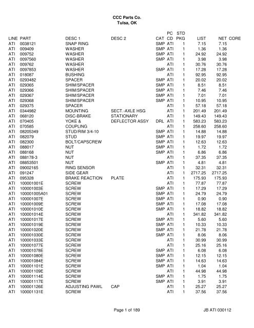 JB ATI 030112 - CCC Parts Company