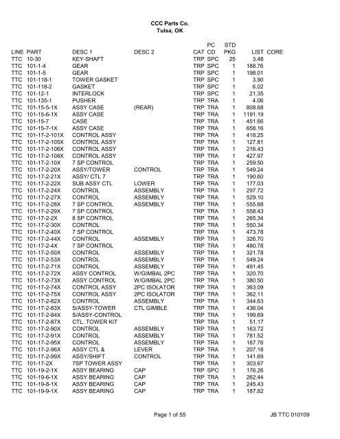 TTC - CCC Parts Company