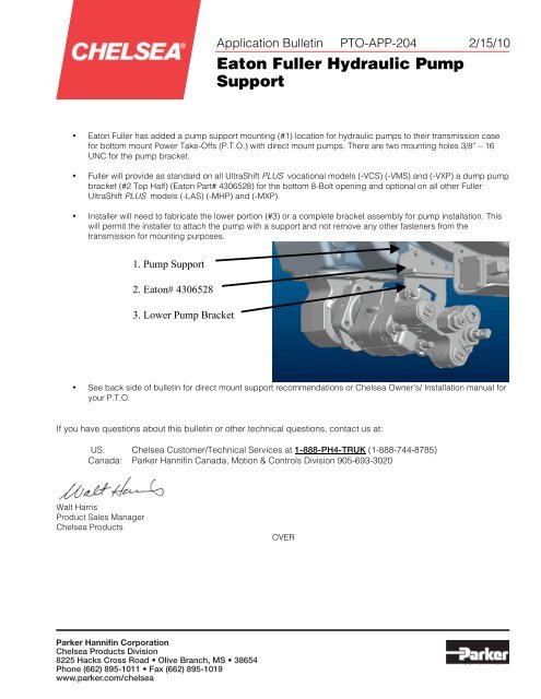 Eaton Fuller Hydraulic Pump Support
