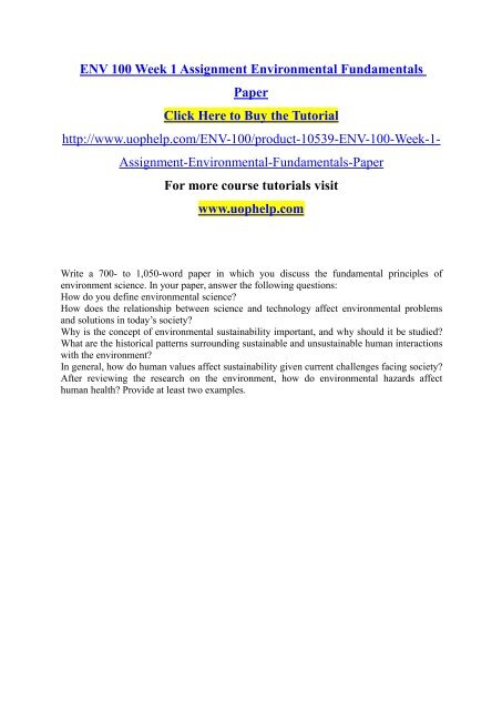 ENV 100 Week 1 Assignment Environmental Fundamentals Paper.pdf