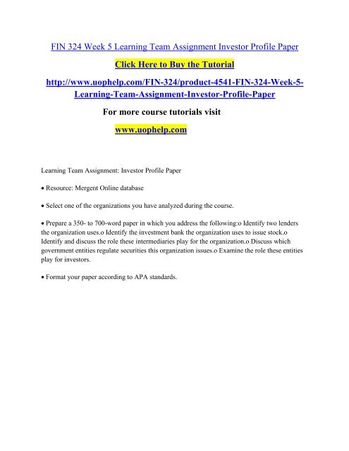 FIN 324 Week 5 Learning Team Assignment Investor Profile Paper.pdf