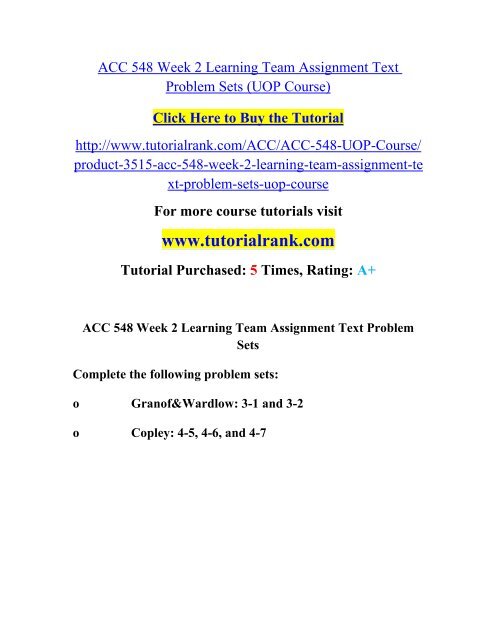 ACC 548 UOP Course Tutorial/TutorialRank