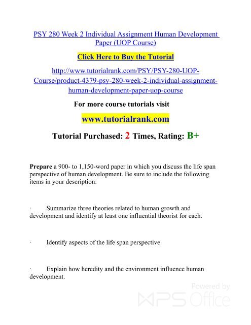 PSY 280 Week 2 Individual Assignment Human Development Paper.pdf