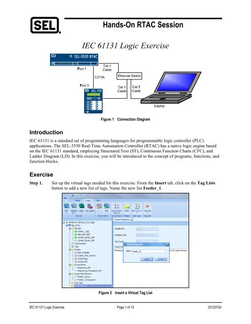 Hands-On RTAC Session IEC 61131 Logic Exercise - CacheFly