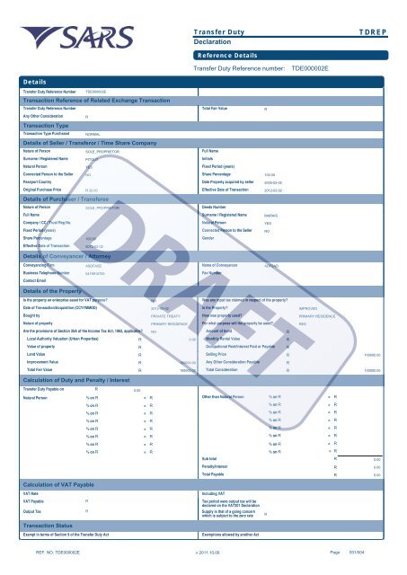 Transfer Duty Declaration - GhostDigest