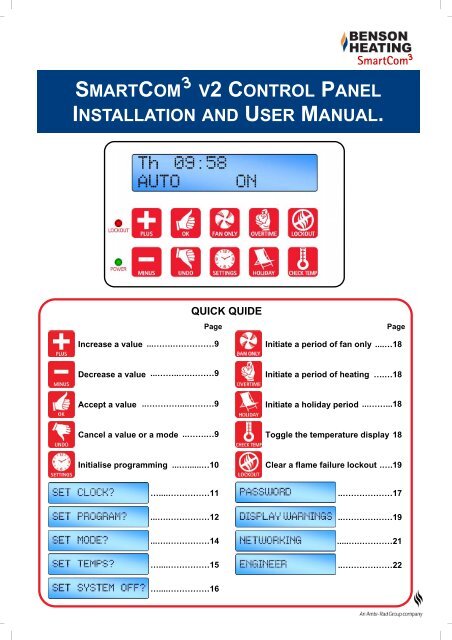 SMARTCOM V2 CONTROL PANEL INSTALLATION USER MANUAL