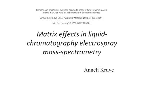 ESI-LC-MS Matrix Effect Toolbox