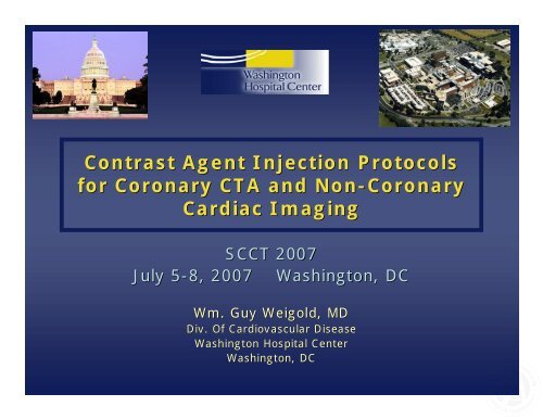 Contrast Agent Injection Protocols for Coronary CTA and Non ...