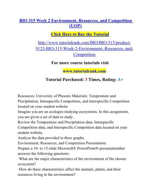 BIO 315 Week 2 Environment, Resources, and Competition (UOP).pdf