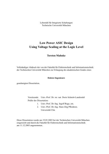 Low Power Asic Design Using Voltage Scaling At The Logic Level