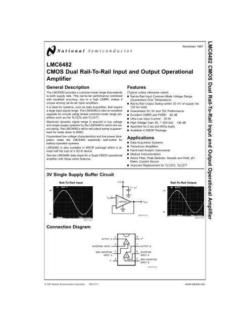 LMC6482 CMOS Dual Rail-To-Rail Input and Output ... - Free