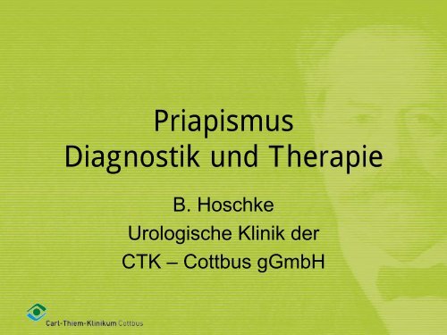 Priapismus Diagnostik und Therapie