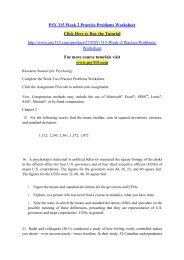 PSY 315 Week 1 Practice Problems Worksheet