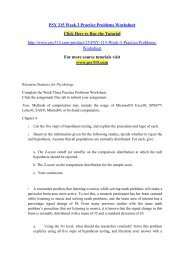 PSY 315 Week 1 Practice Problems Worksheet