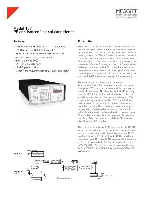 Model 133 PE and Isotron® signal conditioner - Endevco