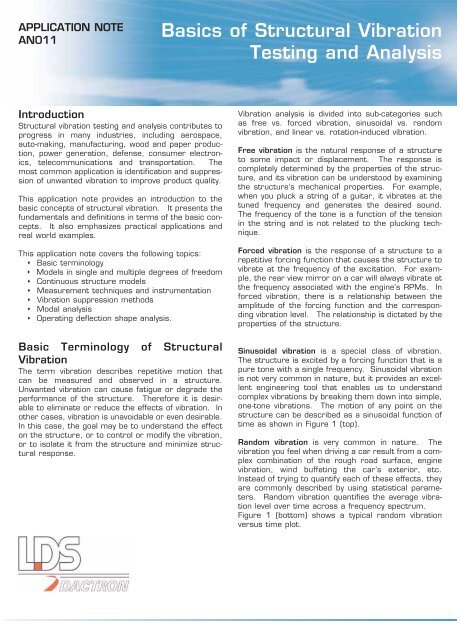 Basics of Structural Vibration Testing and Analysis - Cal Poly San ...