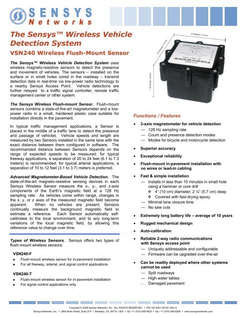 The Sensys™ Wireless Vehicle Detection System - Temple, Inc.