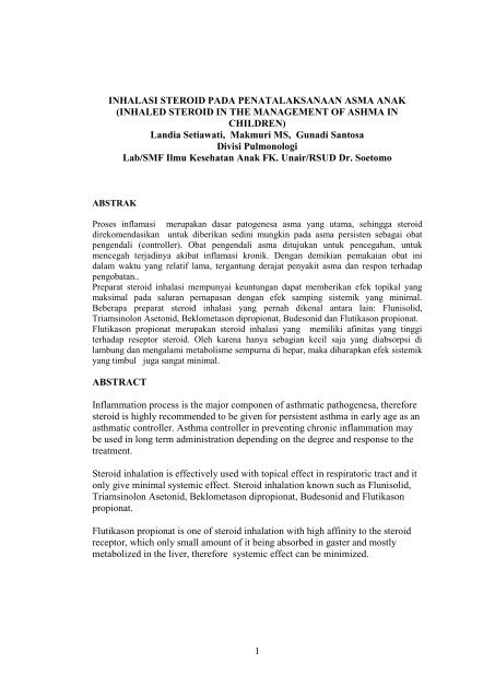 1 INHALASI STEROID PADA PENATALAKSANAAN ASMA ANAK ...