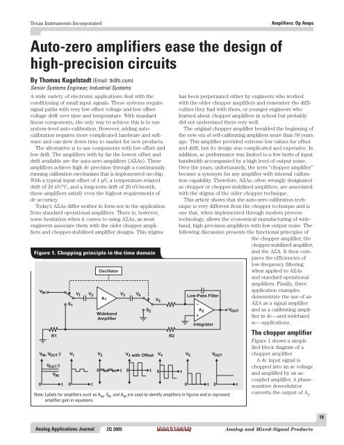 Auto-zero amplifiers ease the design of high ... - Texas Instruments