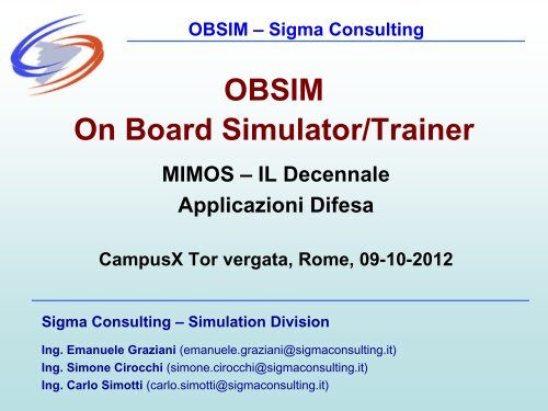 OBSIM – Sigma Consulting - Mimos