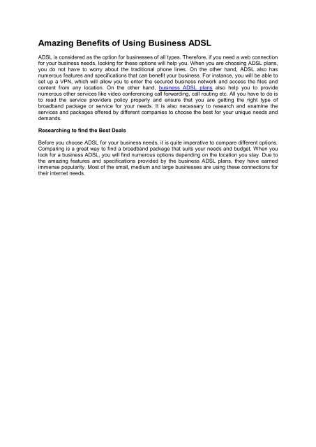 Amazing Benefits of Using Business ADSL.pdf