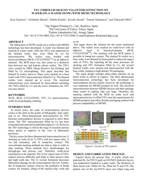 TSV (THROUGH SILICON VIA) INTERCONNECTION ON WAFER ...