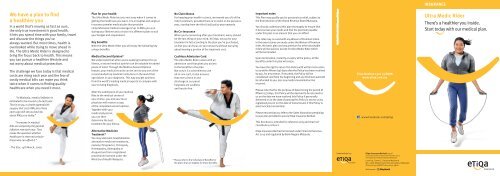 Ultra Medic Rider We have a plan to find a healthier you - Etiqa