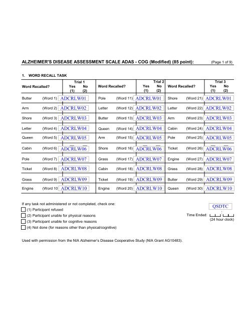ADAS_COG v1 85pt Detailed Annotated CRF.pdf - CDISC Portal