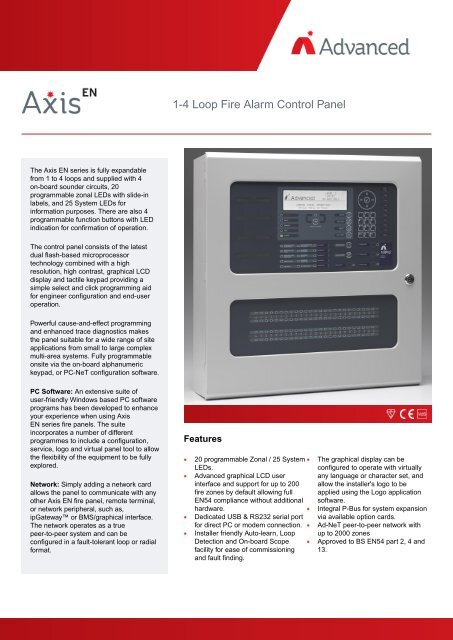 1-4 Loop Fire Alarm Control Panel