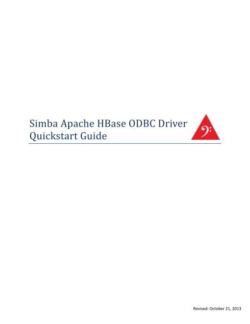 Simba Apache HBase ODBC Driver Quickstart Guide