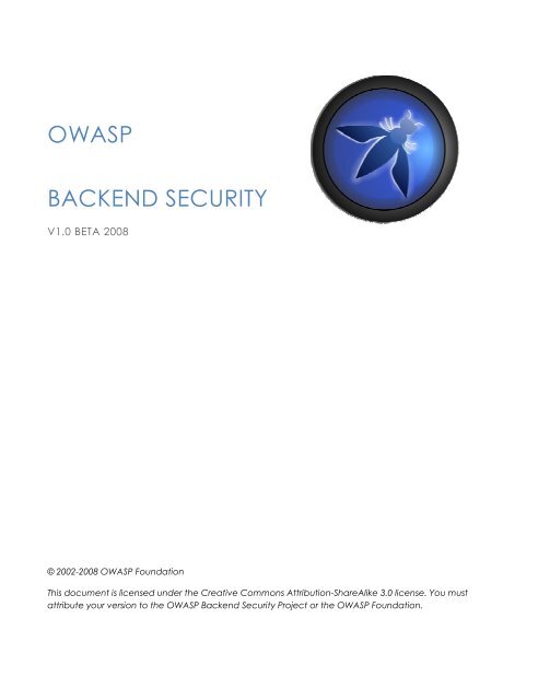 OWASP BACKEND SECURITY