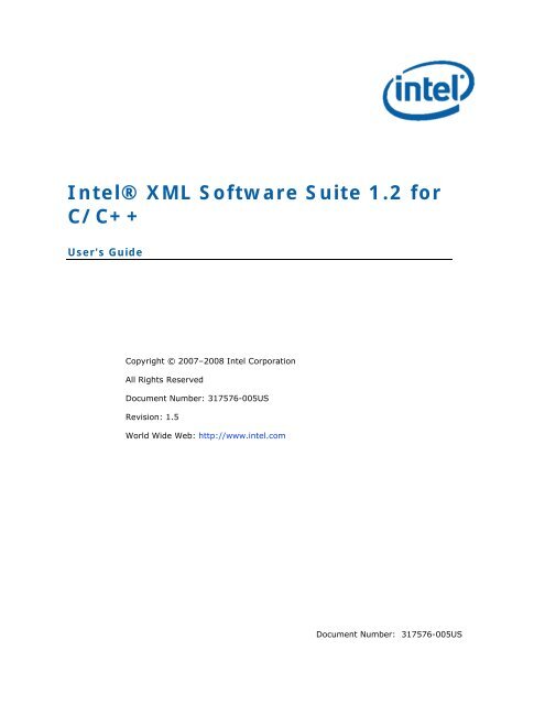 Intel® XML Software Suite 1.2 for C/C++