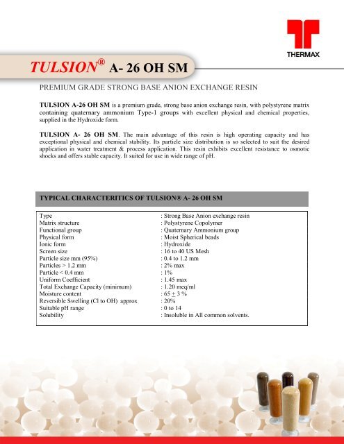 Tulsion Ion Exchange Resin Famous Brand | ids-deutschland.de