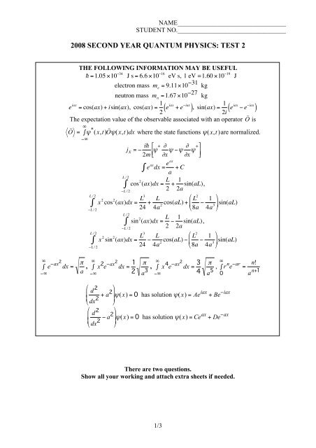 Quantum Physics Problem