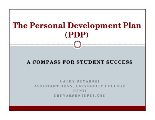 The Personal Development Plan (PDP)