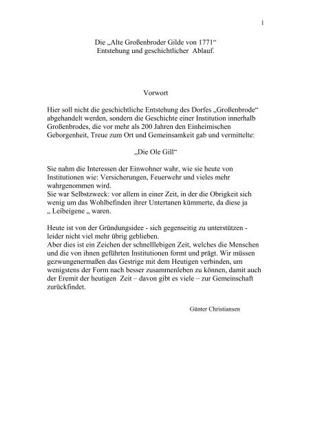 Alte Großenbroder Gilde von 1771 - Ole Gill Theater Großenbrode