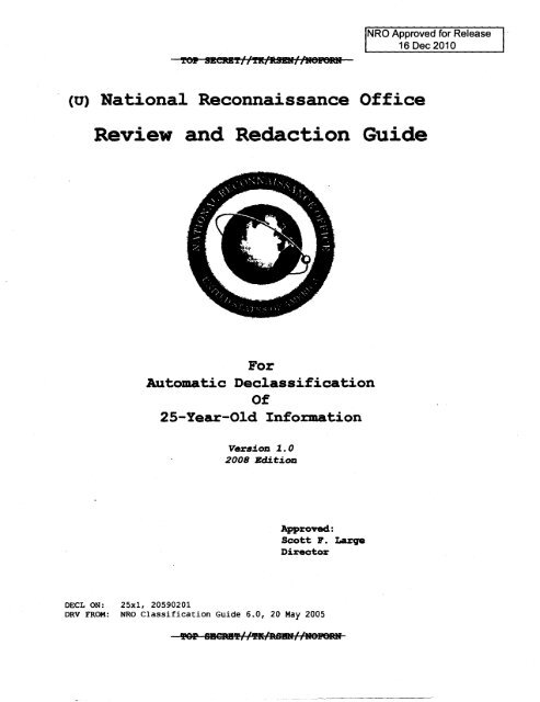 Review and Redaction Guide - National Reconnaissance Office