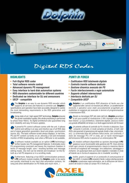 DEP DOLPHIN per pdf - Axel Technology