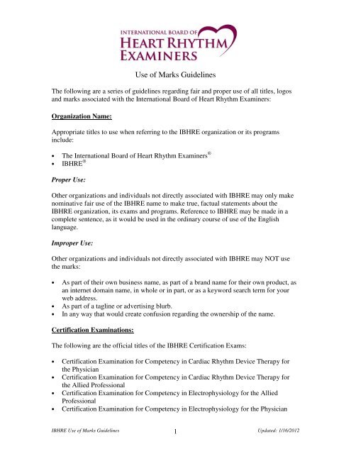 IBHRE Use of Marks Guidelines (PDF)