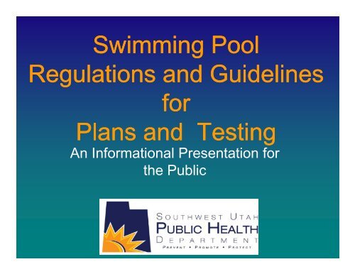 Swimming Pool Regulations and Guidelines for Plans and Testing
