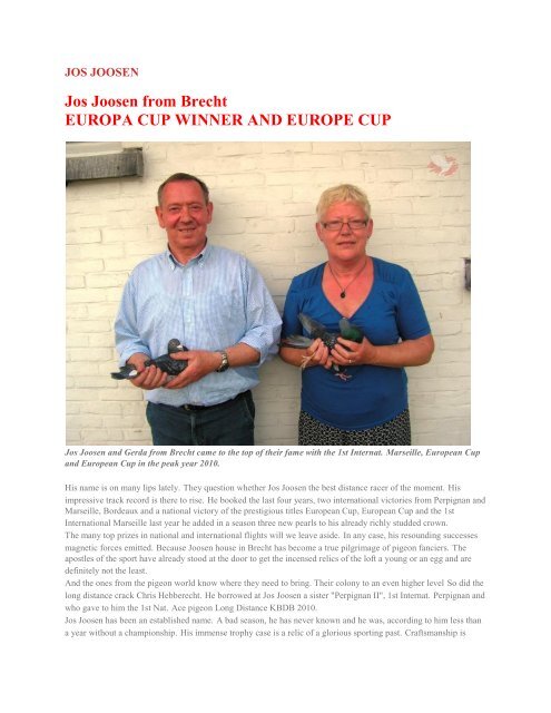 Jos Joosen from Brecht EUROPA CUP WINNER AND EUROPE CUP